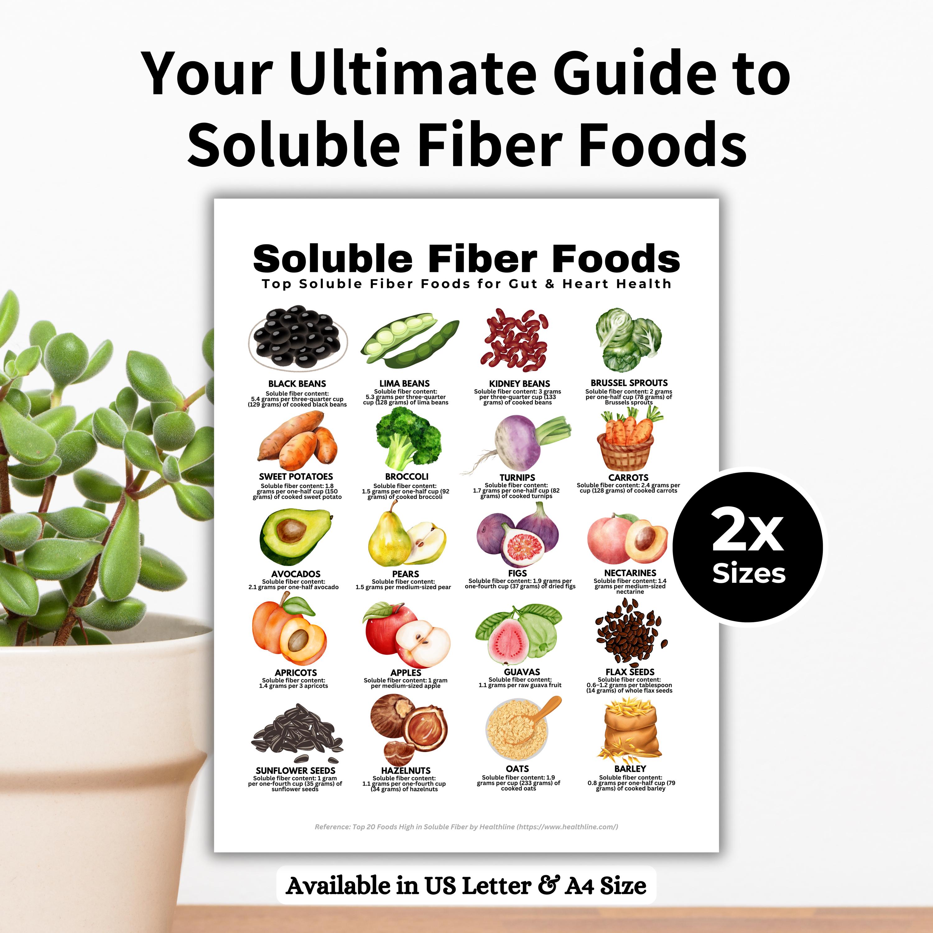 Soluble Fiber Food List for High Fiber Meals Veggies High in Fiber ...