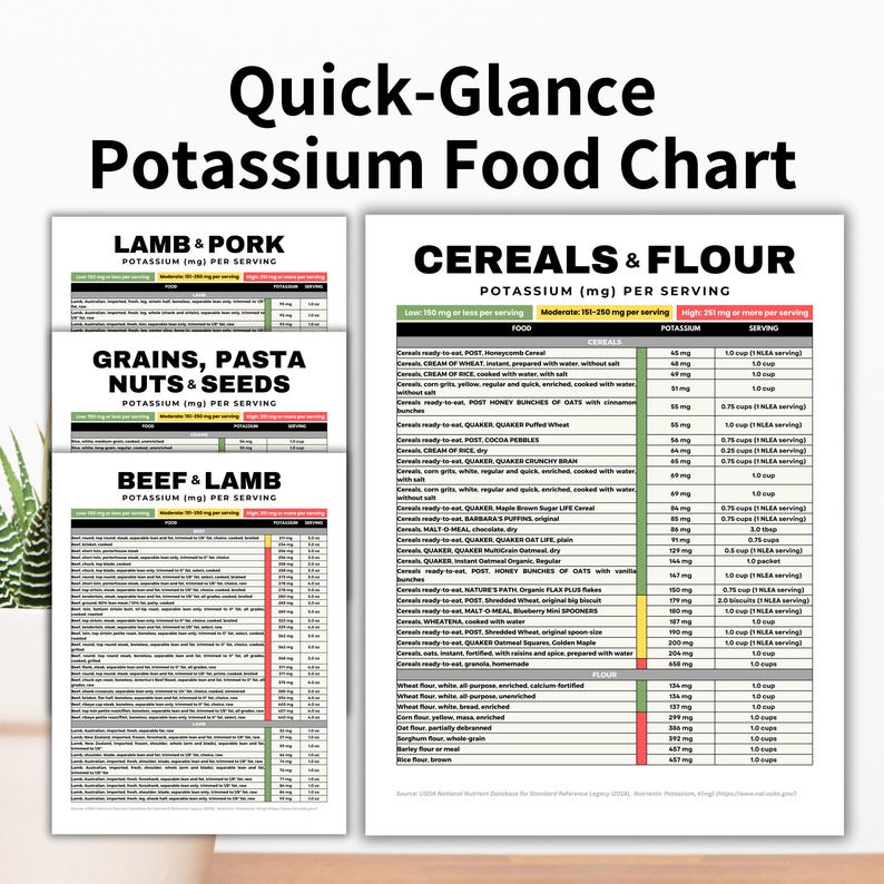 Potassium Food Chart, Potassium Food List, Nutrition Guide for Renal ...