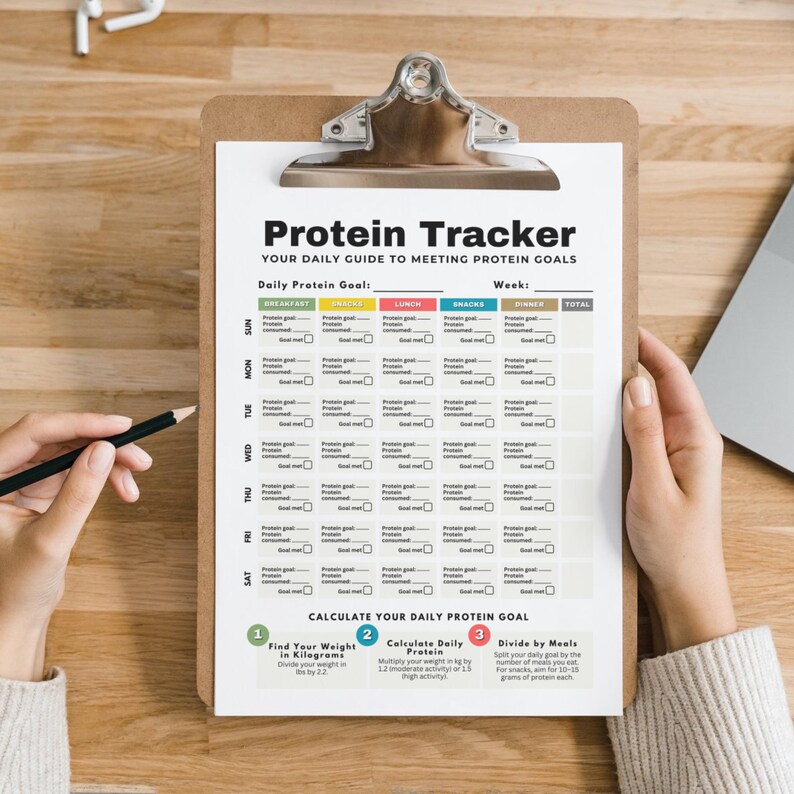 Protein Tracker Printable, Weekly Protein Tracker for Low Protein Diet ...
