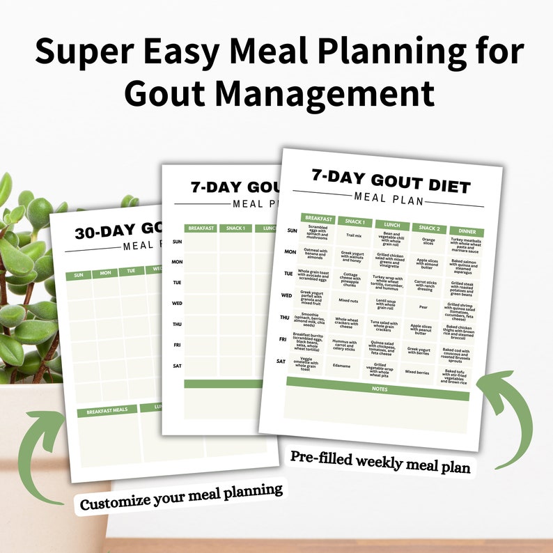 Gout Food List Bundle, Gout Food Chart, Gout Diet Plan, Low Uric Acid ...
