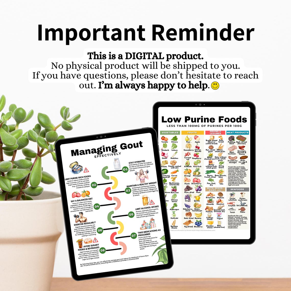 Low Purine Foods, Gout Food Chart, Gout Food List, Gout Diet Plan for ...