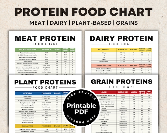Plant Based Protein Chart, Top Protein Rich Foods, Keto Diet Meal ...