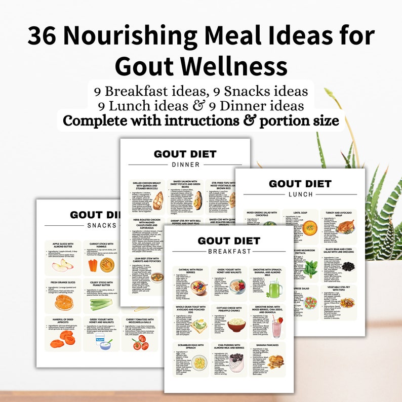 Gout Food List Bundle, Gout Food Chart, Gout Diet Plan, Low Uric Acid ...