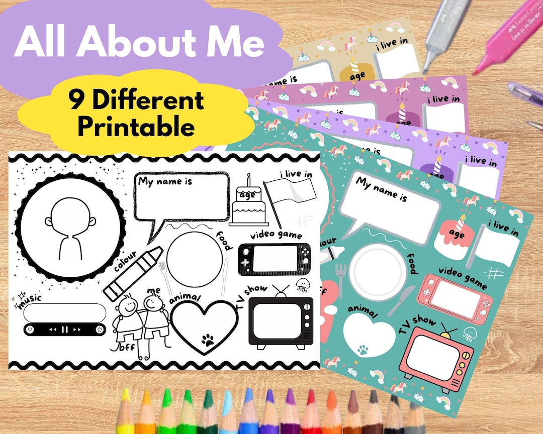 Preschool Questionnaire Bundle Worksheets for Kids, Back to School Fun ...