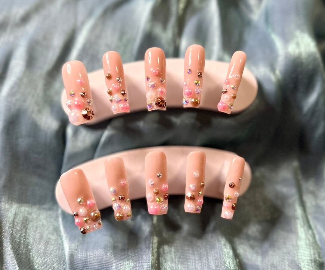 Gradient Cluster Bling Nails - Etsy