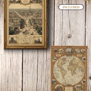 Vintage Map Cards Printable | Antique World & City Ephemera | Junk ...