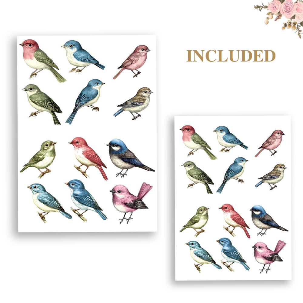 Vintage Birds Clipart PNG, Watercolor Bird Stickers, Junk Journal ...