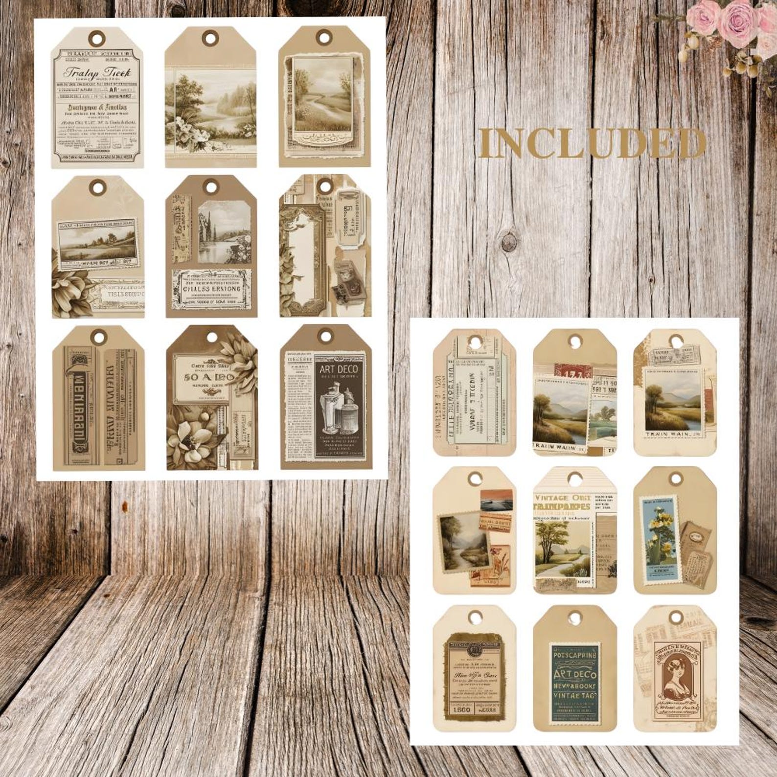 100+ Vintage Ephemera Tags | Printable Journal Tags, Labels & Tickets ...