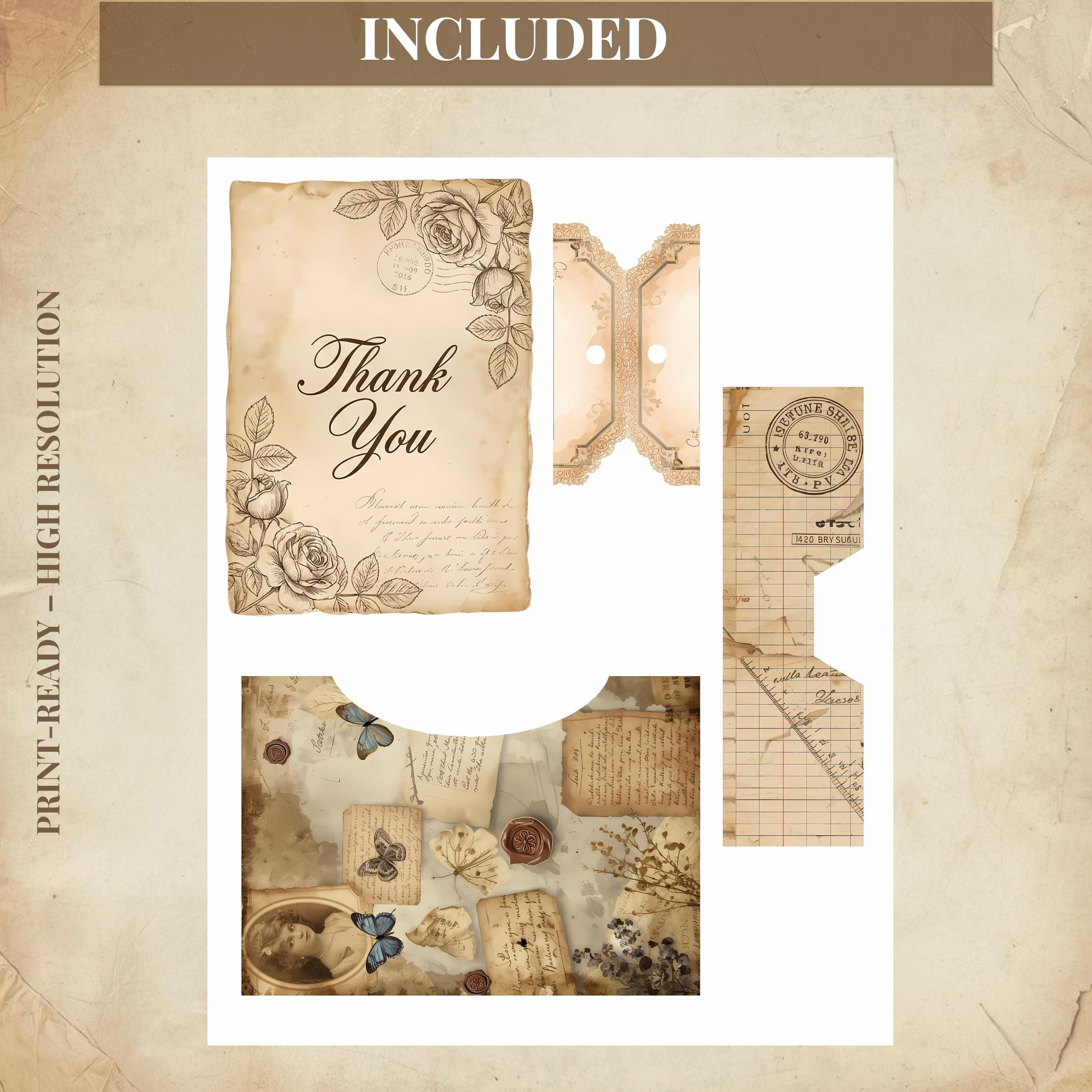 Vintage Ephemera Folder Tabs & Antique Tags | Junk Journal Printable ...