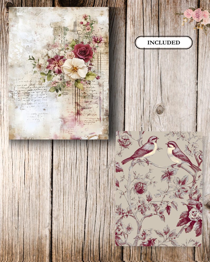 Burgundy Vintage Junk Journal Pages, Antique Ephemera, Printable ...