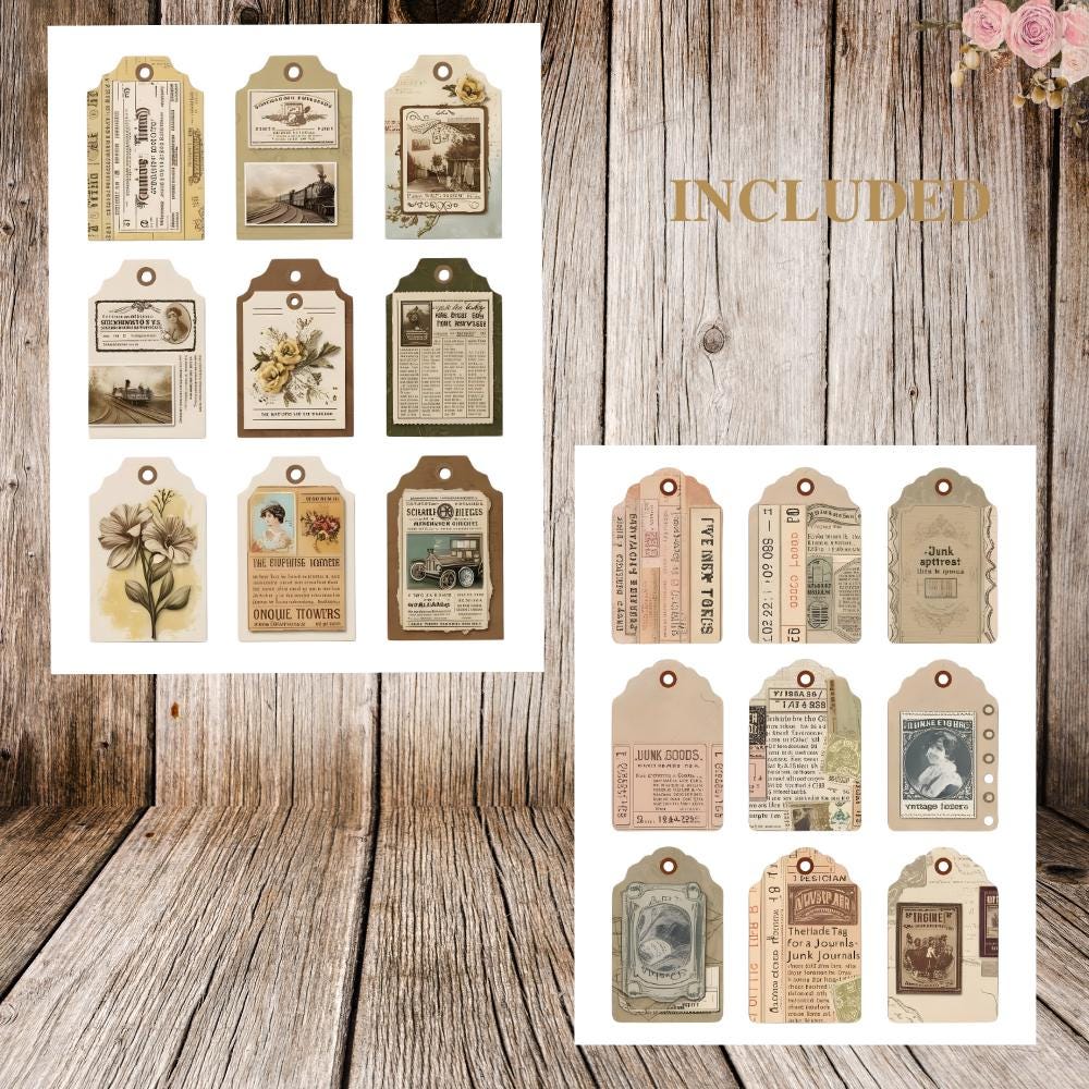 100+ Vintage Ephemera Tags | Printable Journal Tags, Labels & Tickets ...