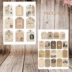 100+ Vintage Ephemera Tags | Printable Journal Tags, Labels & Tickets ...