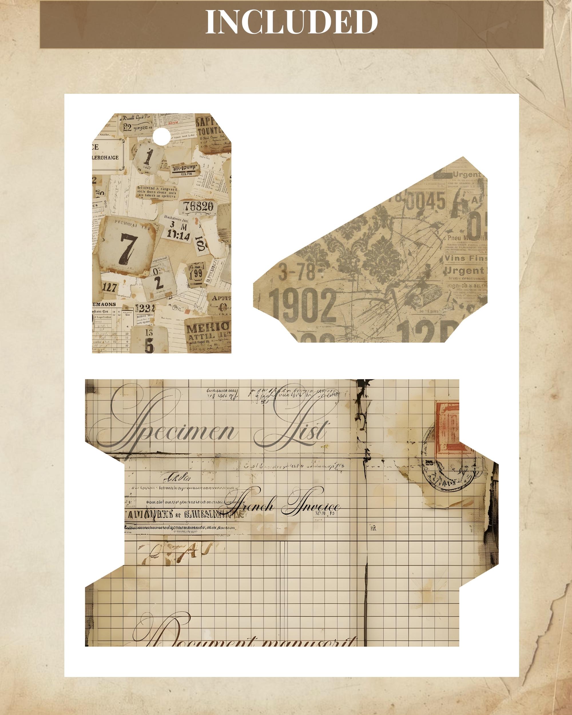 Printable Junk Journal Tag Folder, Vintage Tag Holder, US Letter Tag ...
