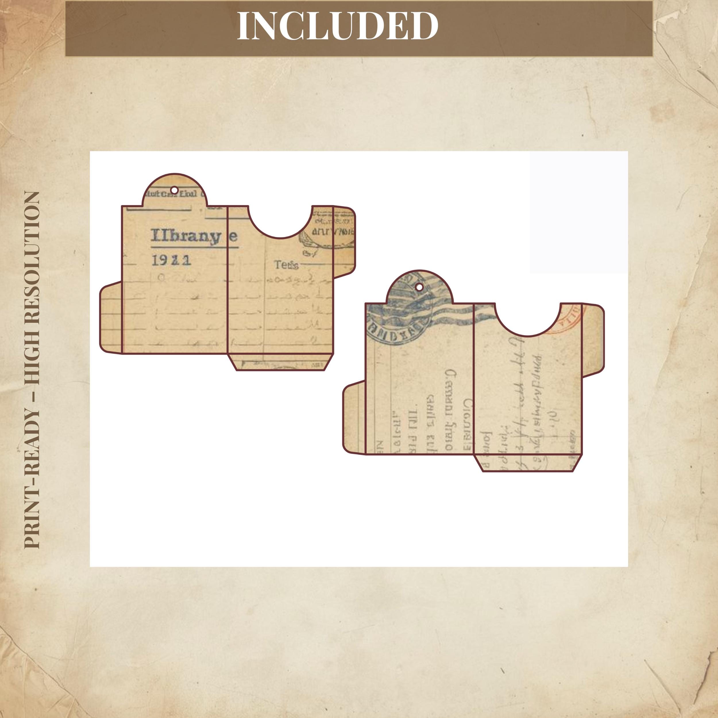 Vintage Grid Pockets for Junk Journal, Antique Paper Ephemera, Collage ...