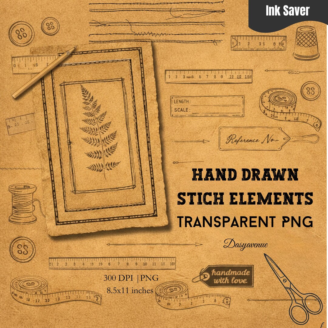 Hand Drawn Stitch Elements Transparent PNG, Sewing Stitches, Vintage ...