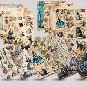 Alice in Wonderland Junk Journal Kit, Digital Download, for Your DYI ...