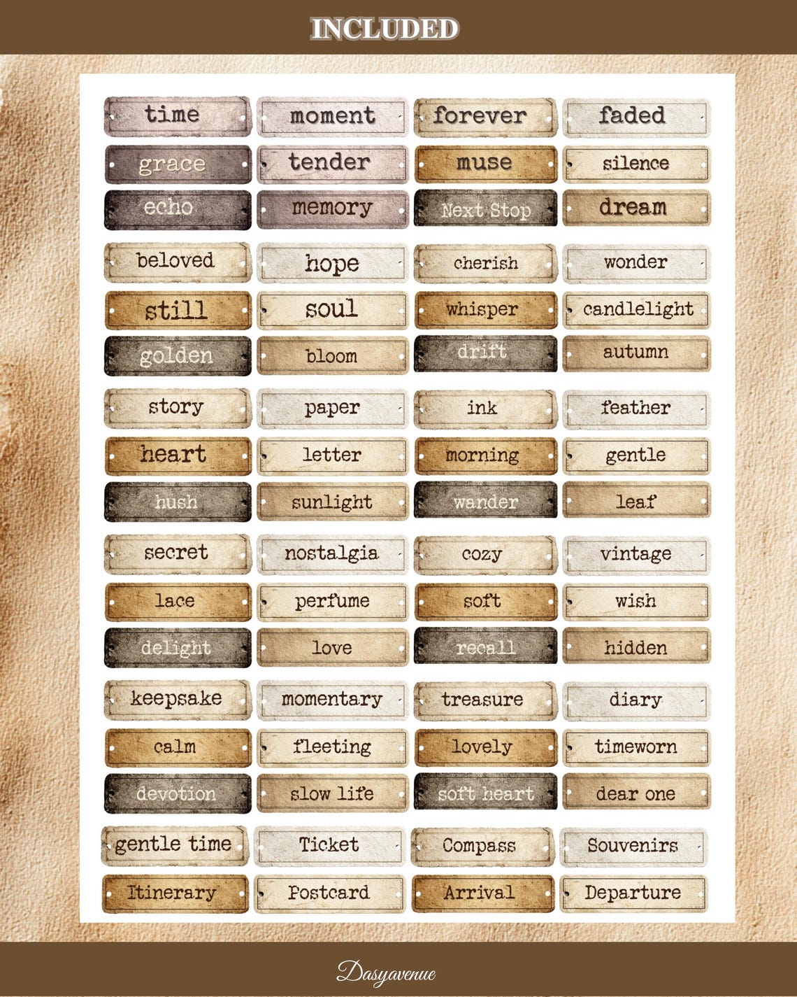 Tiny Words & Mini Phrases Labels – Vintage Word Stickers for Junk ...
