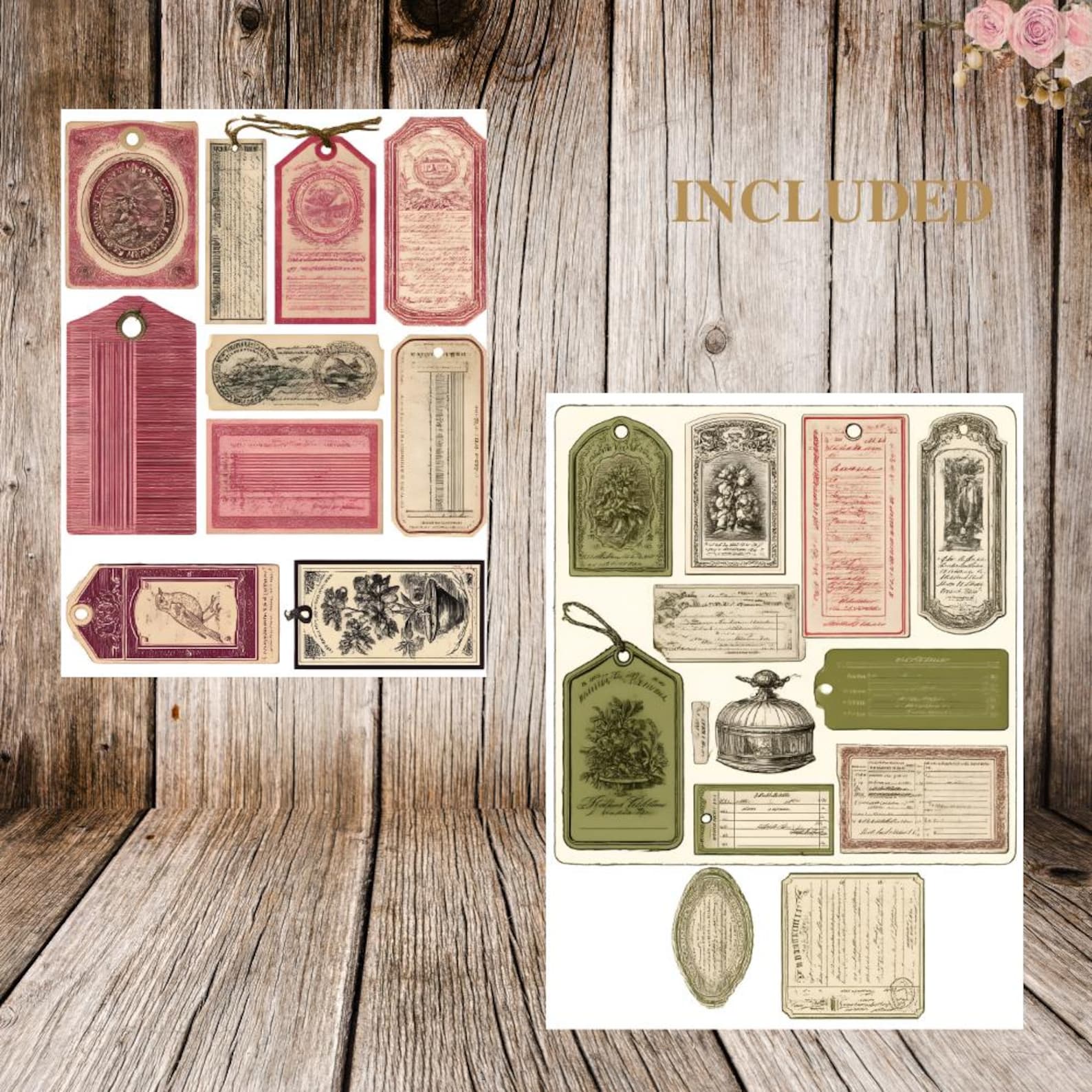 100+ Vintage Ephemera Tags Printable – Antique Junk Journal Labels ...