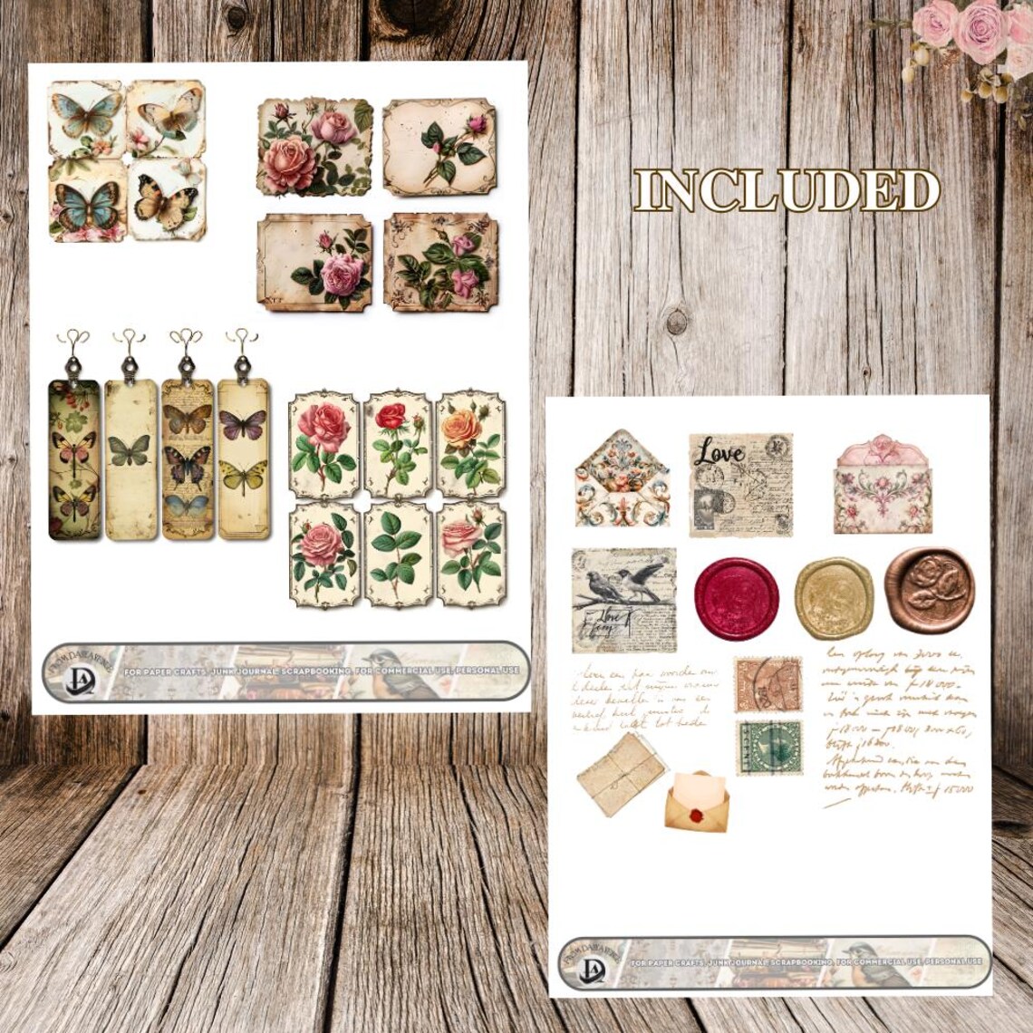Fussy Cut Stickers: 105 Vintage Objects, Digital Download - Perfect for ...