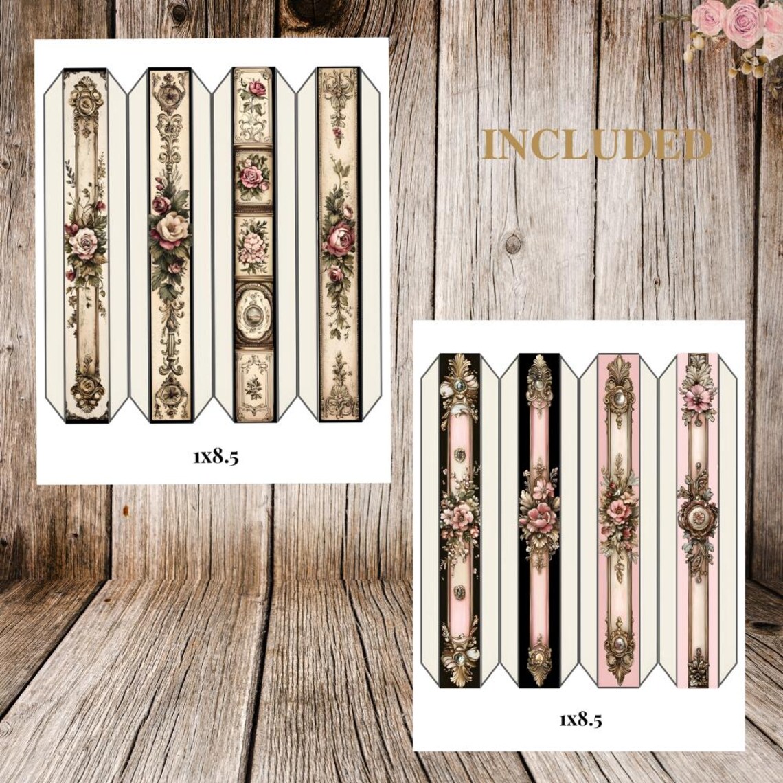83 Vintage Book Spine Printable for Junk Journals – Antique Spine ...