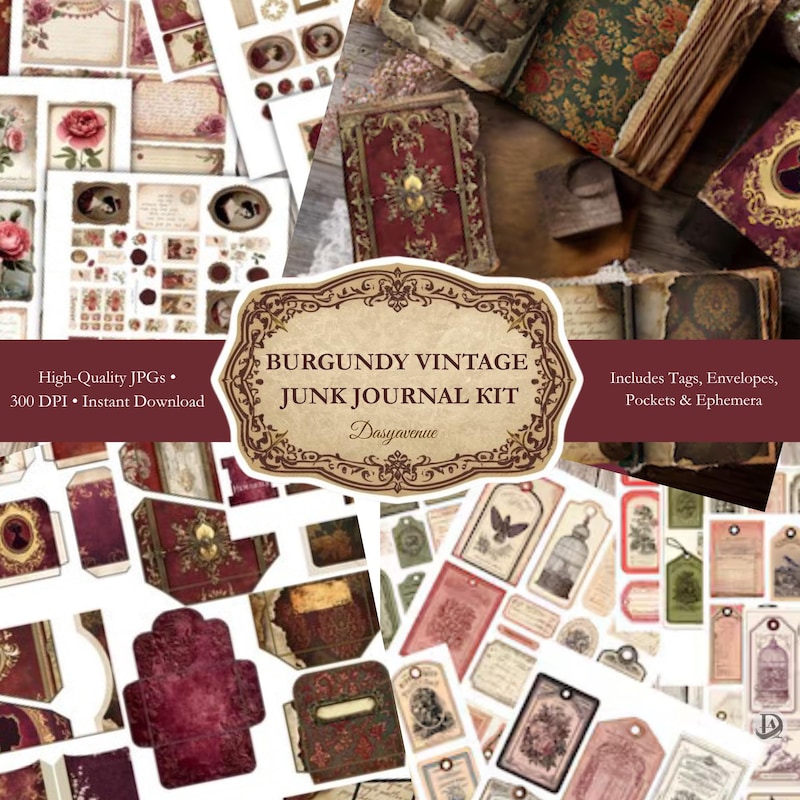 Burgundy Journal Bundle - Etsy