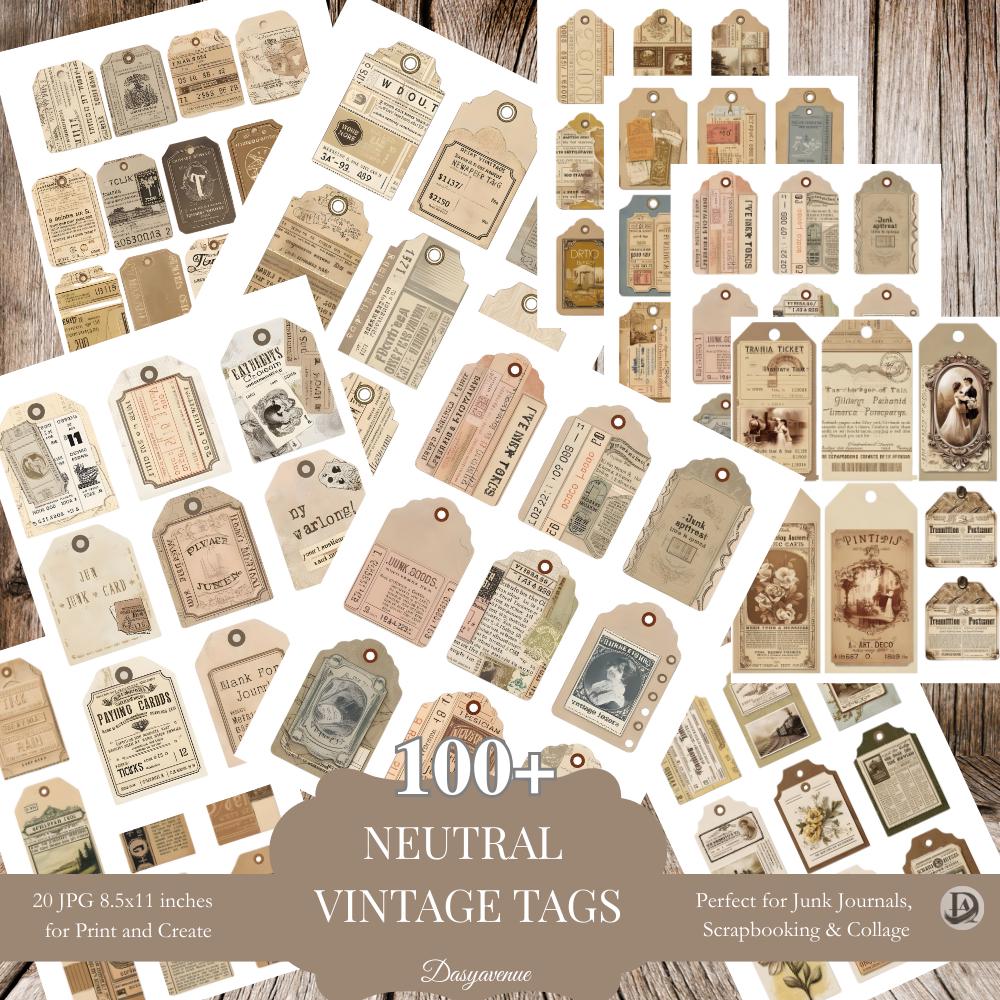 100+ Vintage Ephemera Tags | Printable Journal Tags, Labels & Tickets ...