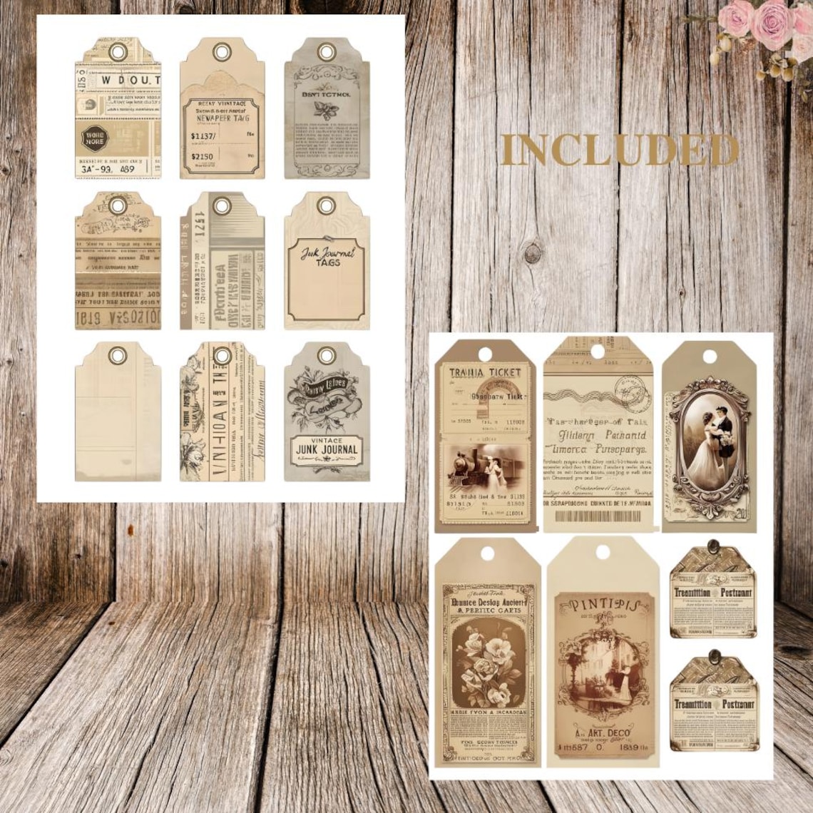 100+ Vintage Ephemera Tags | Printable Journal Tags, Labels & Tickets ...