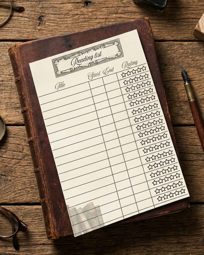 Vintage Reading Log Printable, Library Card Ephemera, Dark Academia ...