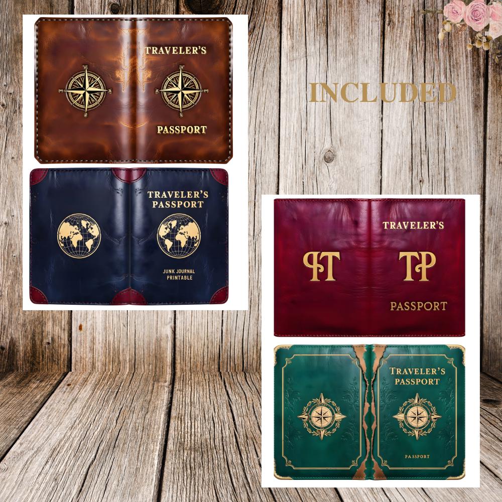 Printable Traveler’s Passport Junk Journal Kit, Vintage Travel Ephemera ...