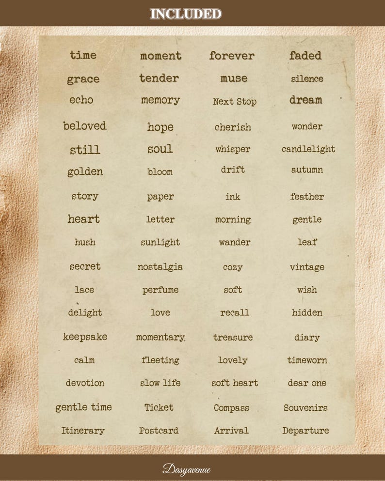 Tiny Words & Mini Phrases Labels – Vintage Word Stickers for Junk ...
