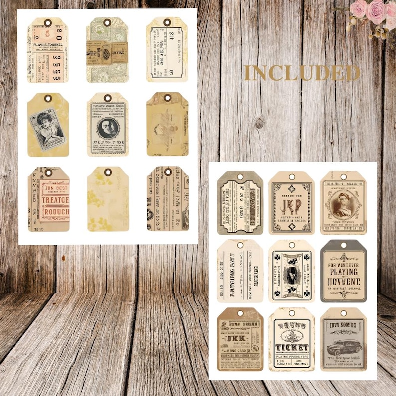 100+ Vintage Ephemera Tags | Printable Journal Tags, Labels & Tickets ...