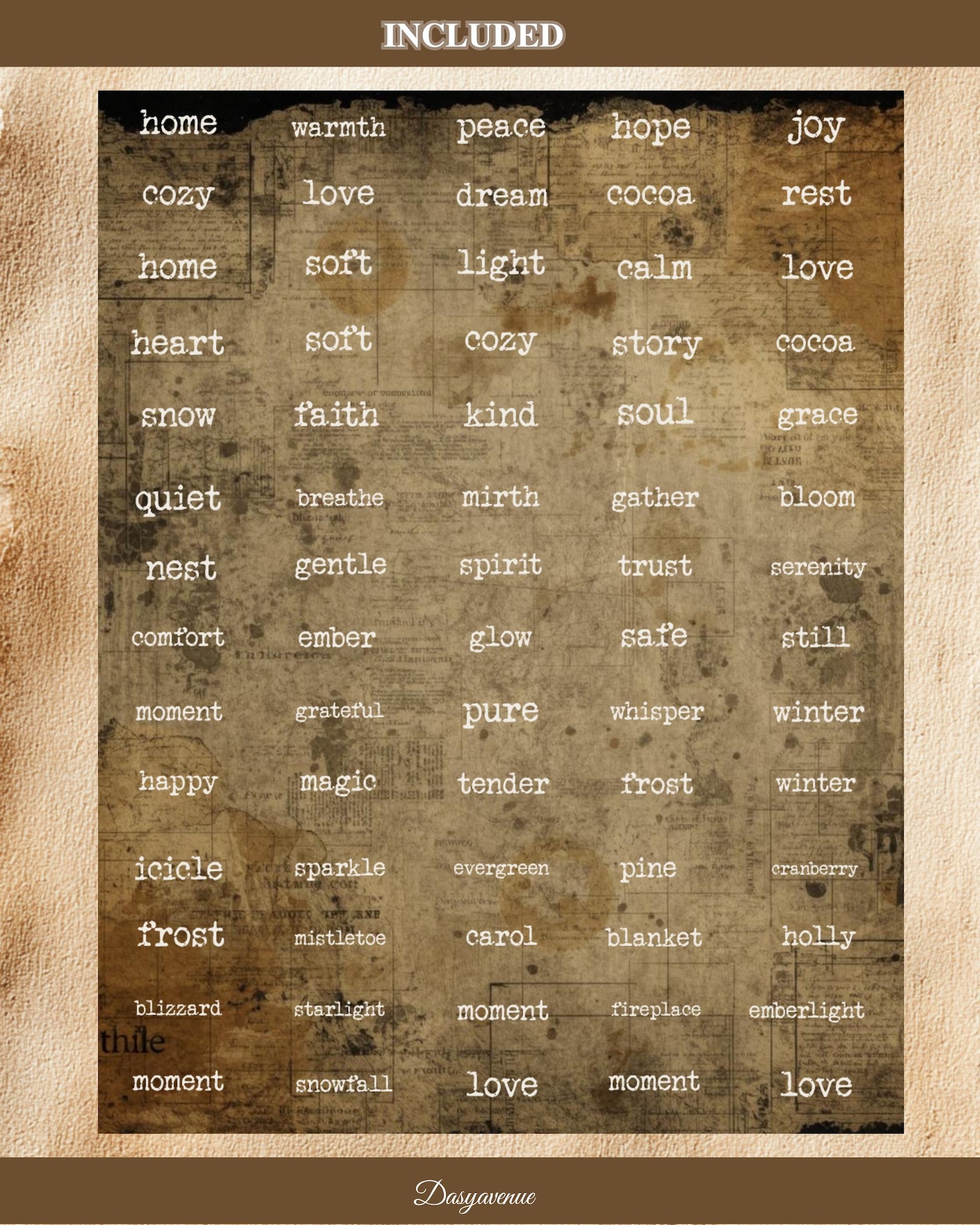 Cozy Words & Phrases Printable Labels | A4 + US Letter | Vintage Junk ...
