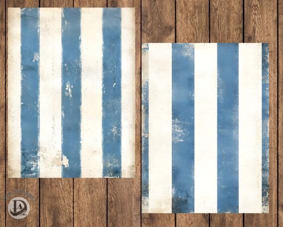 Stripe Vintage Pattern Set - 24 Printable Pages, Distressed Stripes ...