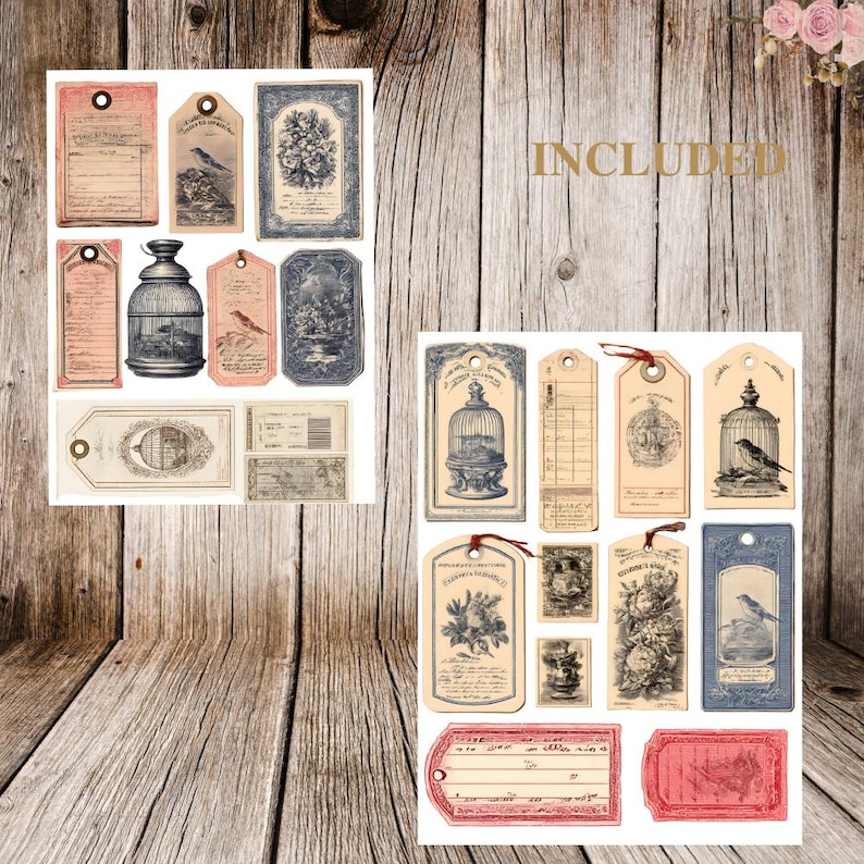 100+ Vintage Ephemera Tags Printable – Antique Junk Journal Labels ...