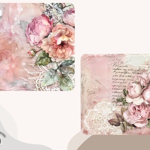 Shabby Chic Pink Digital Paper Pack - Vintage Floral Backgrounds ...