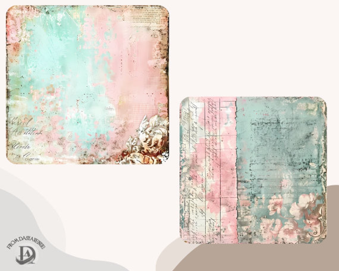 Shabby Chic Pink Digital Paper Pack - Vintage Floral Backgrounds ...