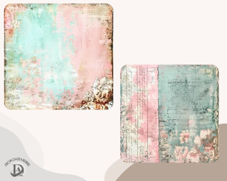 Shabby Chic Pink Digital Paper Pack - Vintage Floral Backgrounds ...