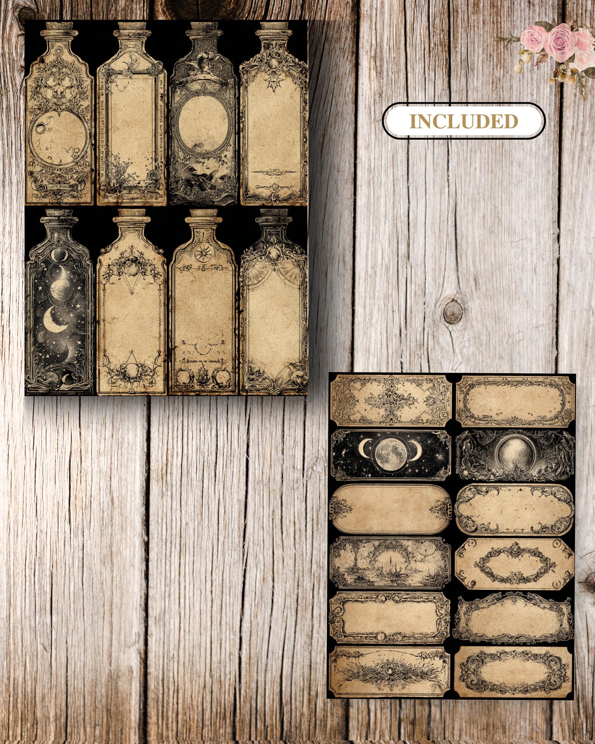 Potion Labels Printable | Vintage Witchy Apothecary Stickers , Ephemera ...