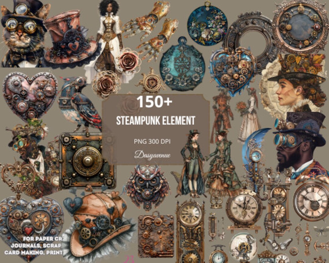 Ultimate Steampunk Elements Kit – Cogs, Keys, Vintage Supplies for DIY ...