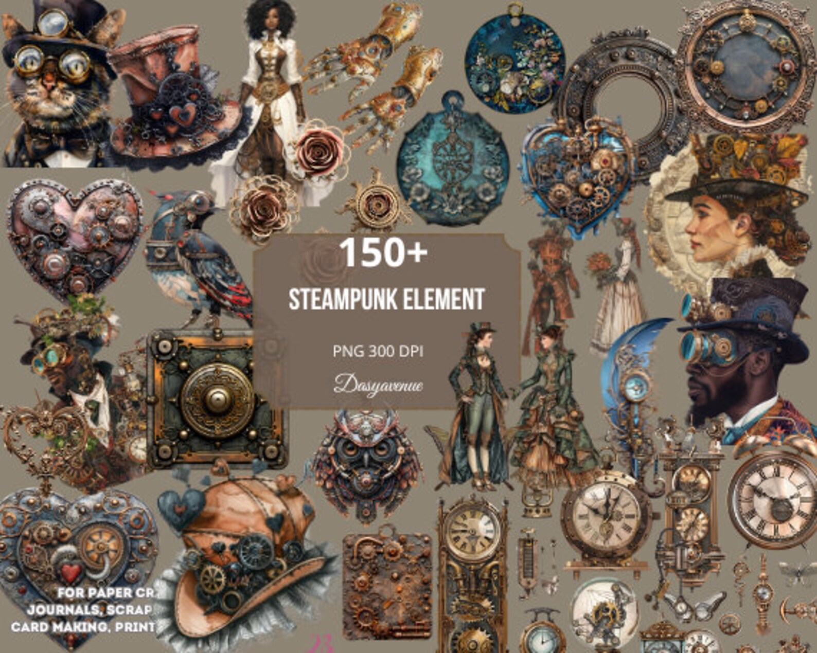 Ultimate Steampunk Elements Kit – Cogs, Keys, Vintage Supplies for DIY ...