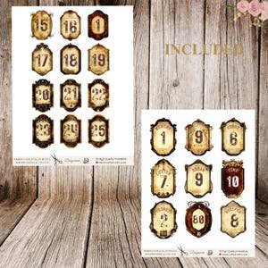 100+ Industrial Number Tags Printable, Vintage Junk Journal Ephemera ...
