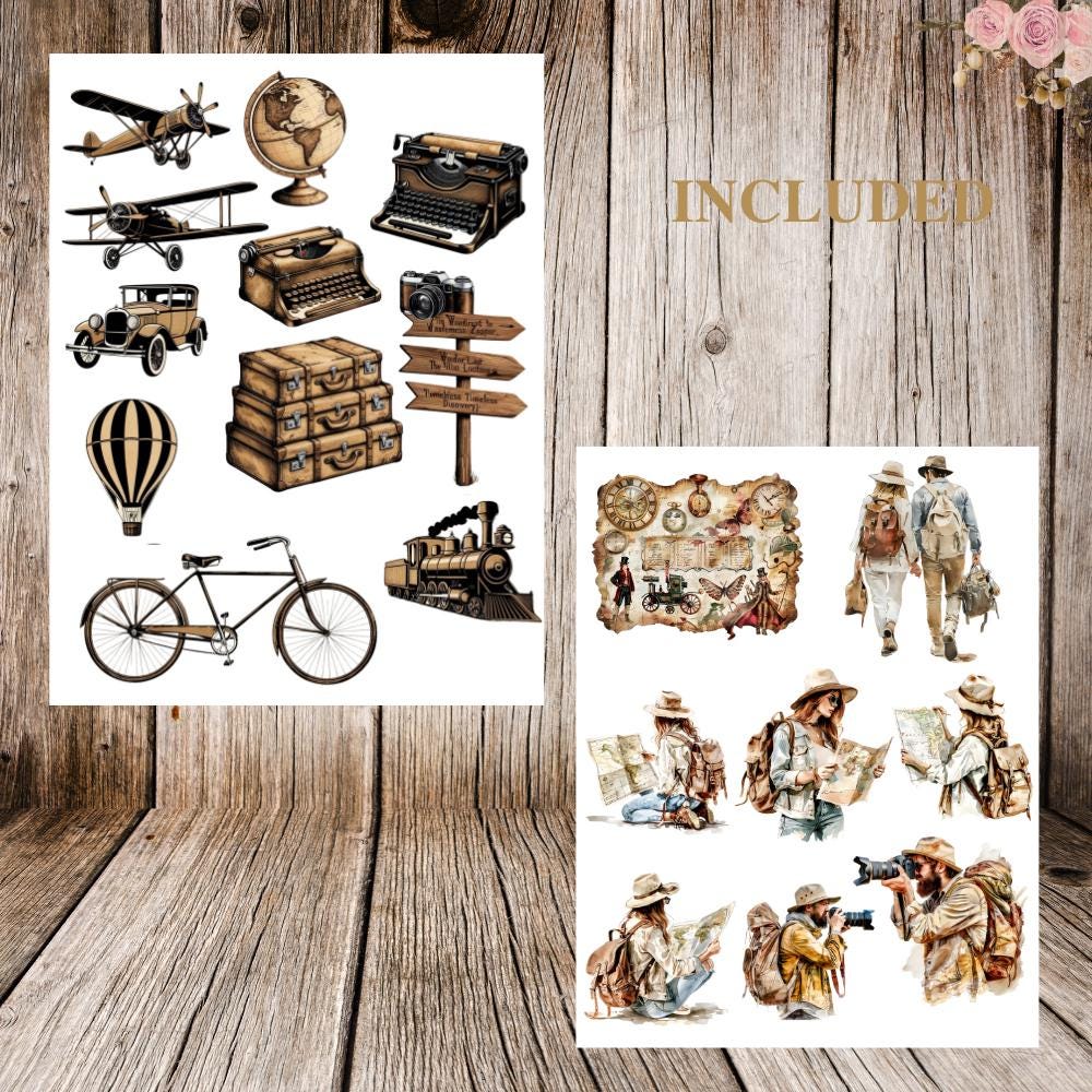 Vintage Travel Ephemera, Printable Ephemera for Junk Journal, Adventure ...