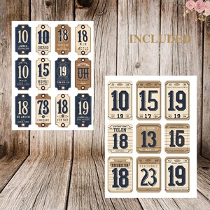 100+ Vintage Ticket Number Tags | Printable Junk Journal Ephemera ...