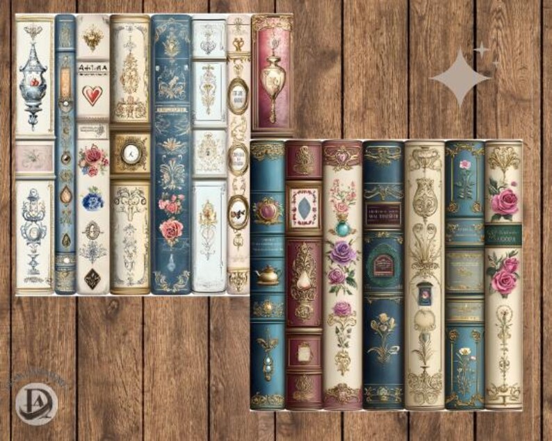 Book Spines for Alice in Wonderland Digital Book Cover, Printable Book ...