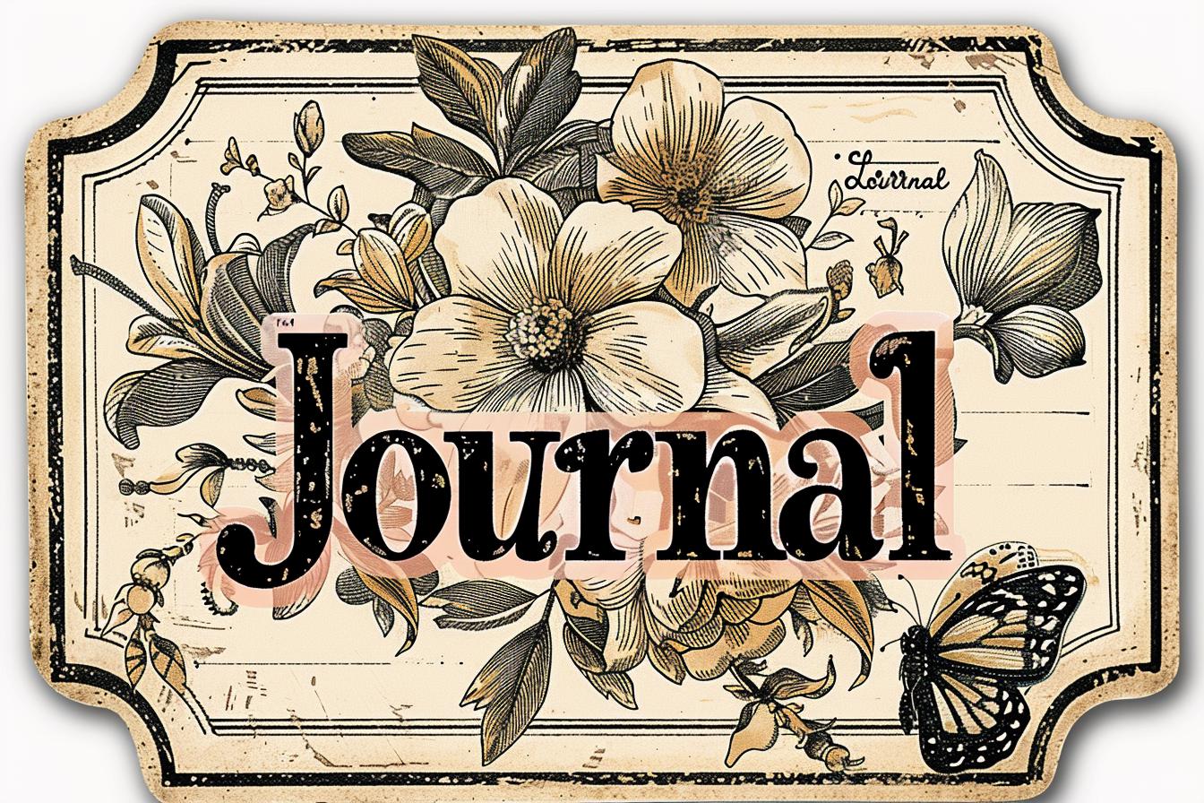Vintage Journal Labels, Printable Ephemera, Scrapbook Cover Labels ...