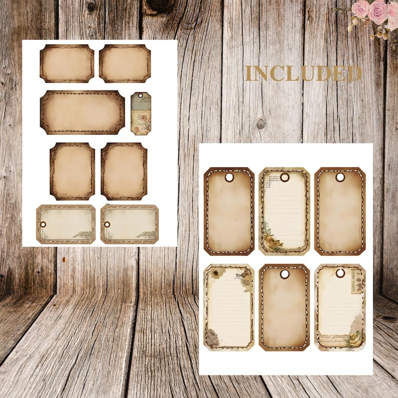 80+ Vintage Labels & Tags Printable for Junk Journal, Scrapbook, Diary ...