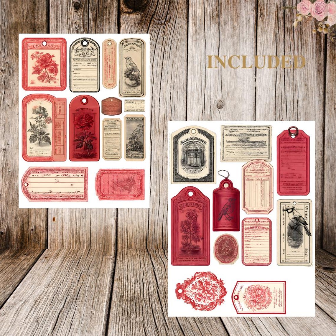 100+ Vintage Ephemera Tags Printable – Antique Junk Journal Labels ...