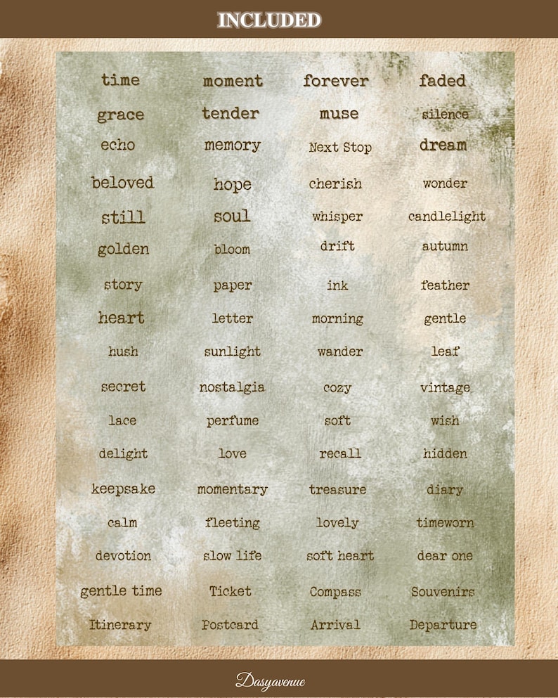 Tiny Words & Mini Phrases Labels – Vintage Word Stickers for Junk ...