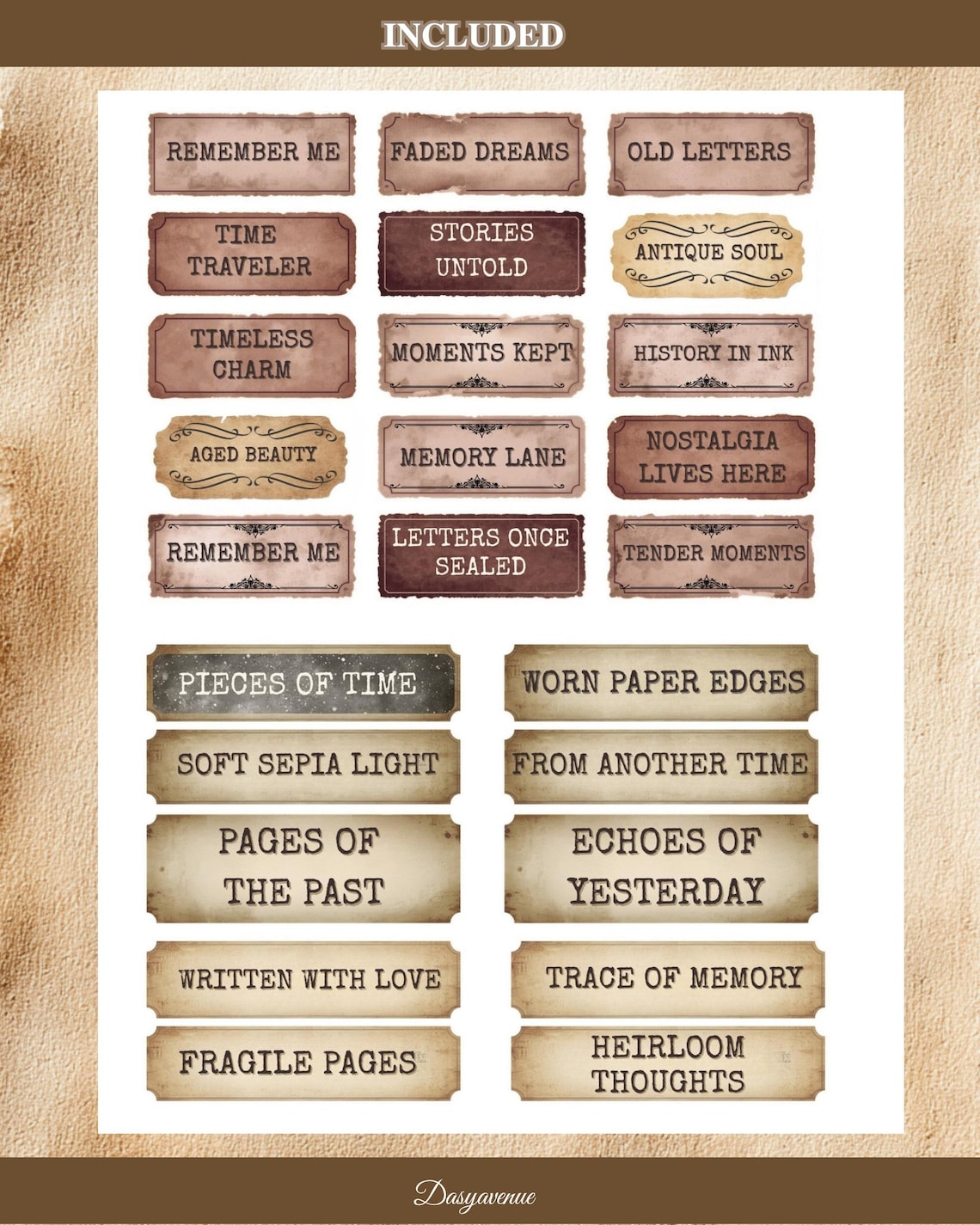 Tiny Words & Mini Phrases Labels – Vintage Word Stickers for Junk ...
