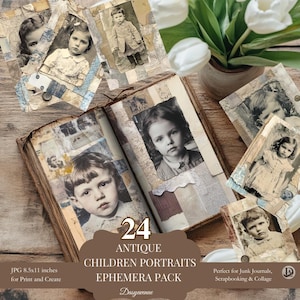 Vintage Children Ephemera Set - Antique Photos for Junk Journals ...